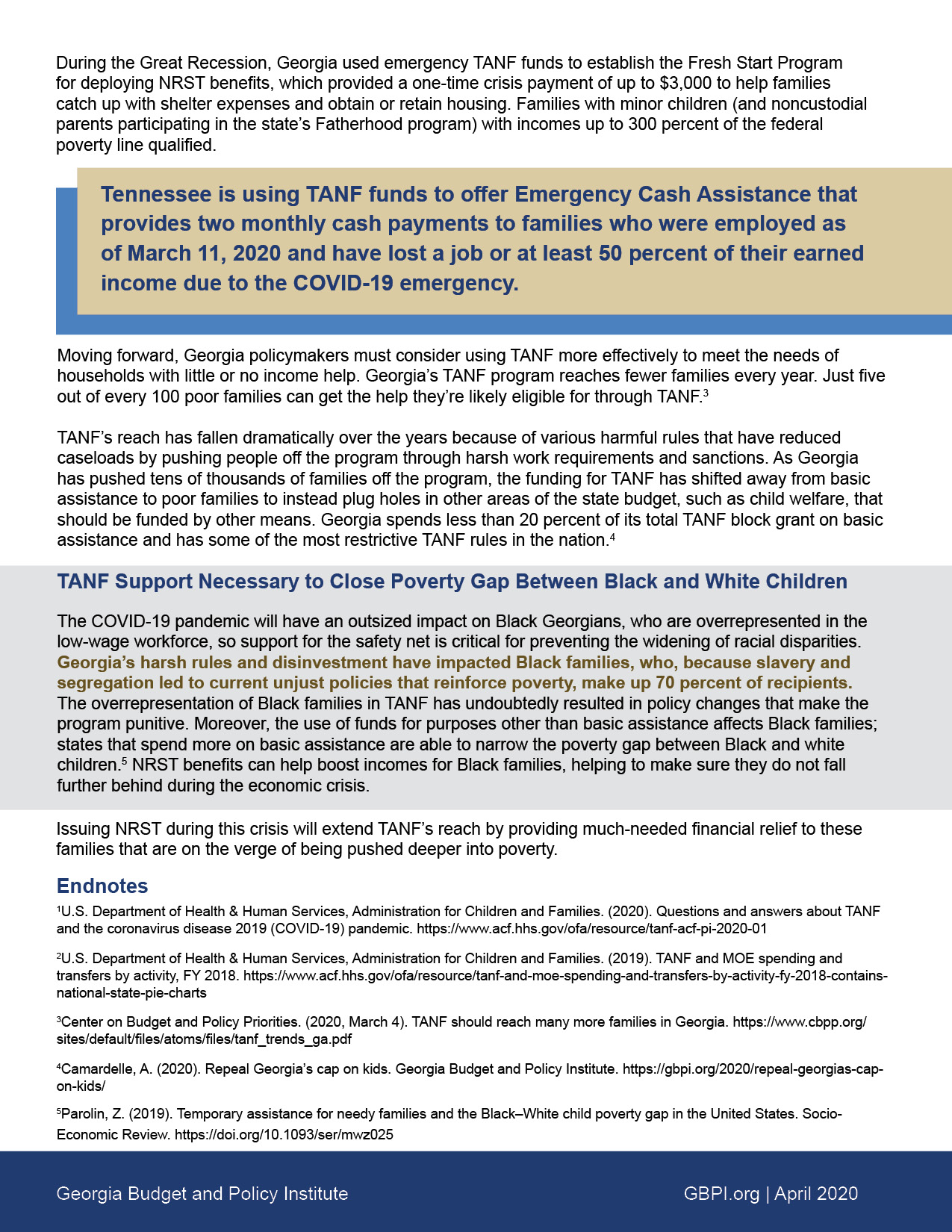TANF Funding and COVID-19: A Critical Opportunity - Georgia Budget and ...