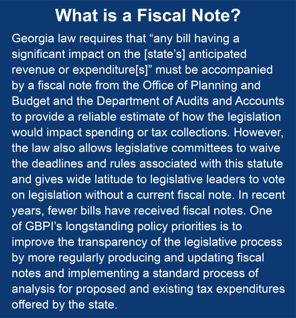Adding Up the Fiscal Notes: Sine Die 2020 - Georgia Budget and Policy ...